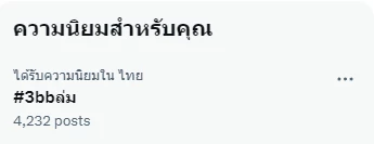 3BB ล่ม ติดเทรนด์ X ชาวเน็ตบ่นอุบ คอลเซ็นเตอร์ติดต่อไม่ได้-แอปฯยังล่ม