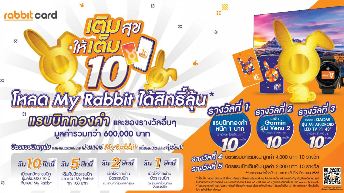 “Rabbit Card” ฉลองความสำเร็จครบรอบ 10 ปี ผู้นำตลาดสมาร์ทการ์ดใช้แทนเงินสด