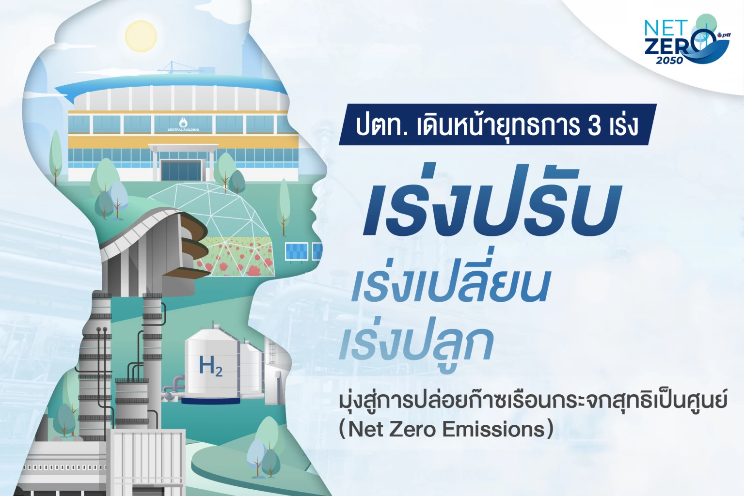 "ปรับ-เปลี่ยน-ปลูก" ยุทธศาสตร์ Net Zero ที่ ปตท. เร่งปั้นให้สำเร็จก่อน 2050