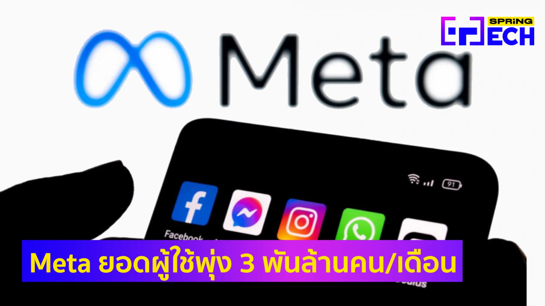 Meta เผยยอดผู้ใช้งานพุ่ง 3 พันล้านคนต่อเดือน เทียบเท่ากับประชากรครึ่งโลก
